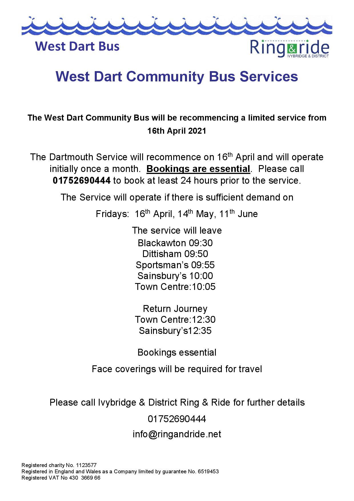 West Dart Bus | Ivybridge Ring & Ride