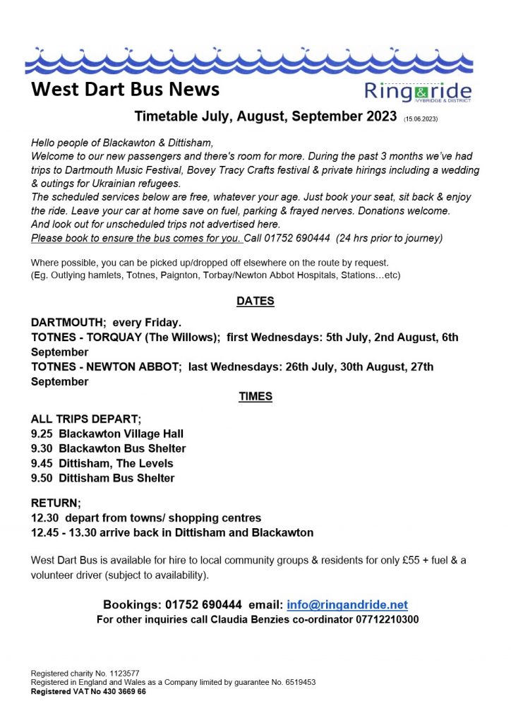 West Dart Bus « Ivybridge Ring & Ride